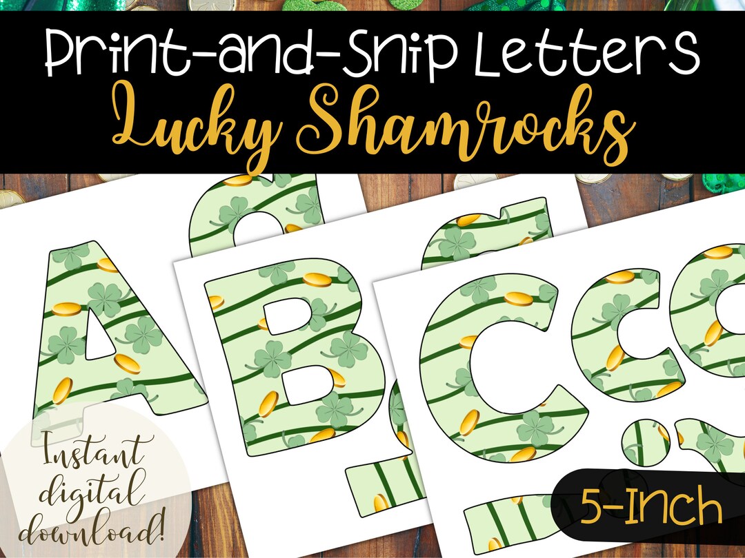Printable St. Patrick's Day Bulletin Board Letters Lucky - Etsy