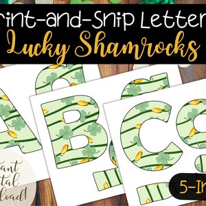 Printable St. Patrick's Day Bulletin Board Letters, Lucky Shamrocks and ...