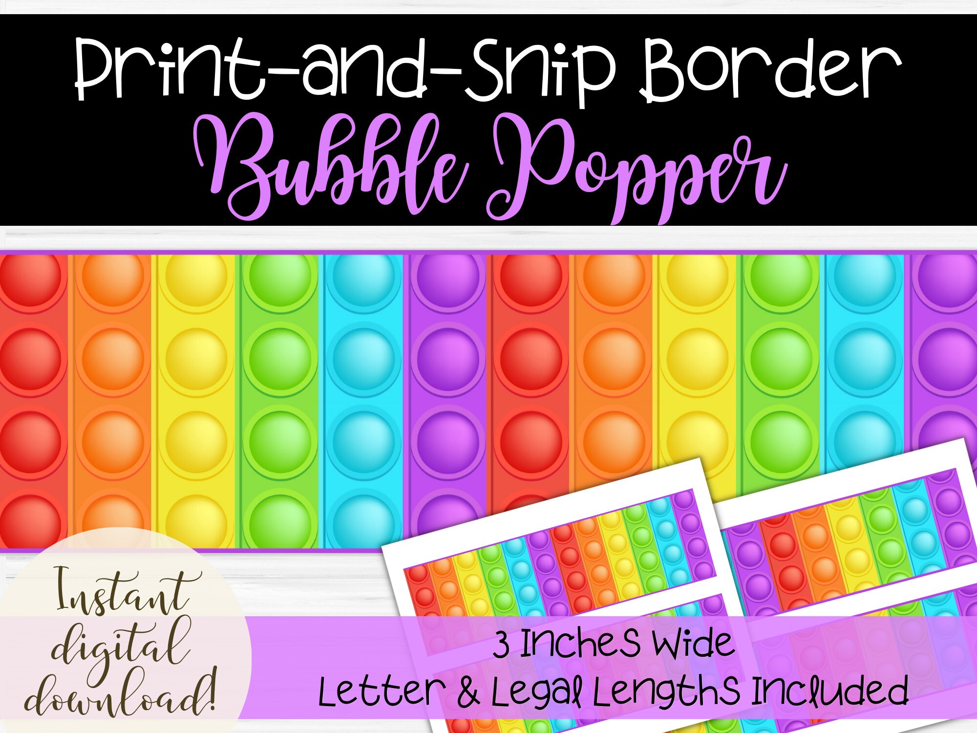 Printable Bubble Popper Bulletin Board Border | Cute Classroom Trim ...