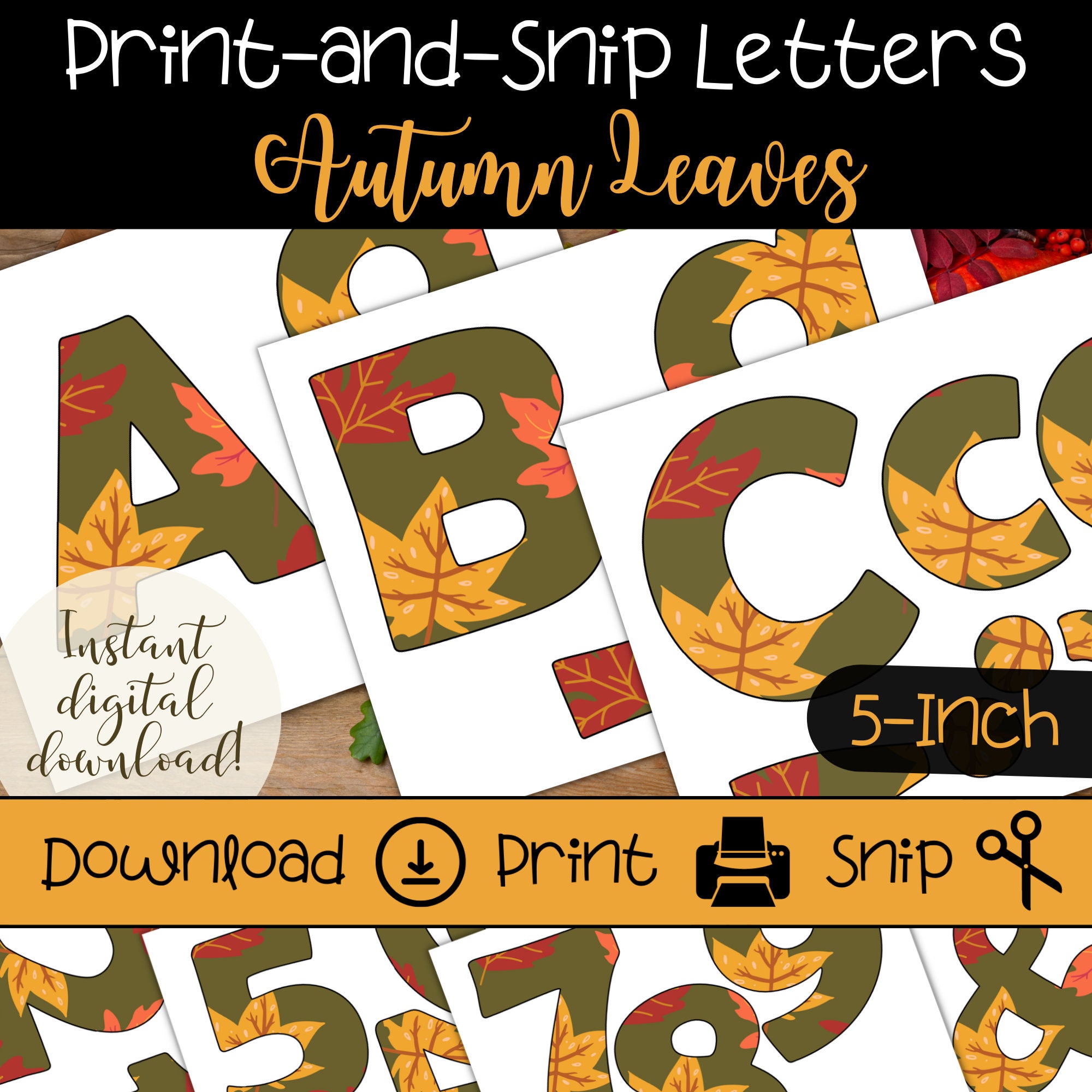 Fall Bulletin Board Letters | Autumn Foliage Theme | Printable Teacher ...