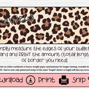 Leopard Print Bulletin Board Border: DIY Printable Trim (digital ...