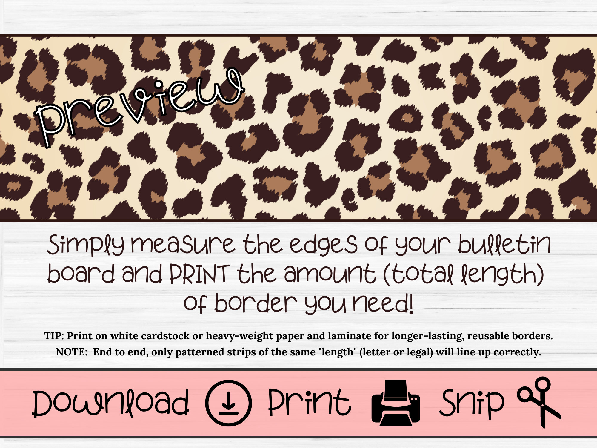 Printable Leopard Border for Classroom Bulletin Boards, DIY Signs, and ...