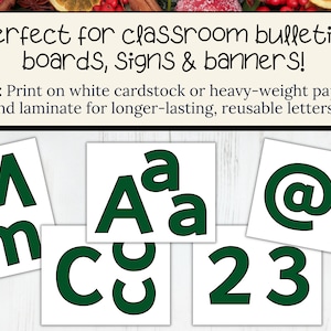 Forest Green Bulletin Board Letters | Printable 5 Inch Letter Set ...