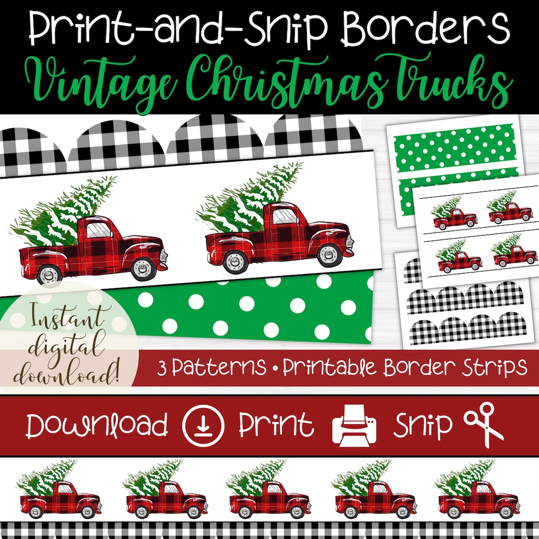 Christmas Holiday Bulletin Board Borders | Printable Border Strips ...