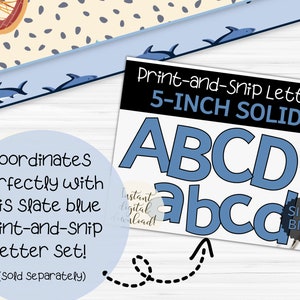 Nautical Bulletin Board Border Strips | Printable Shark Borders | Trim ...
