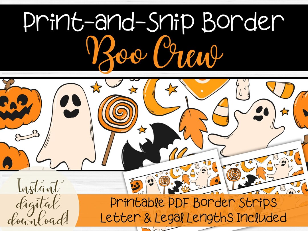 Halloween Classroom Border | PDF Printable Spooky Bulletin Board Border ...
