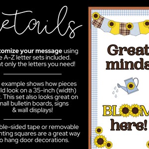 Classroom Door Sunflower Set | Back to School Kit | Printable Letter ...
