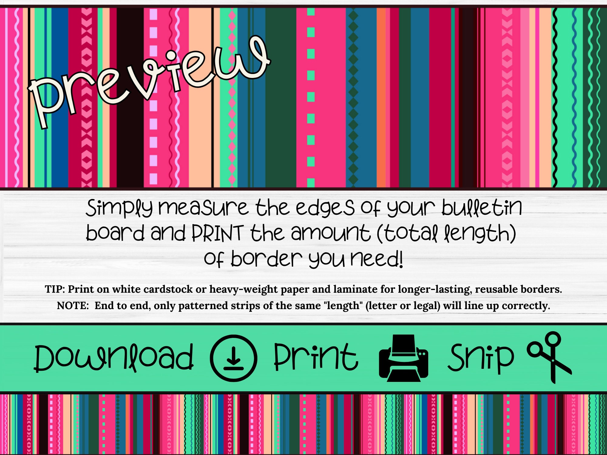 Fiesta Bulletin Board Border Printable Border Strips Cinco De Mayo ...