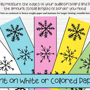 Winter Doodles Bulletin Board Border Strips | Black Ink Printable ...