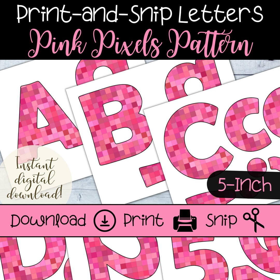 Pink Bulletin Board Letters | Printable School Letter Set | Pink Pixel ...