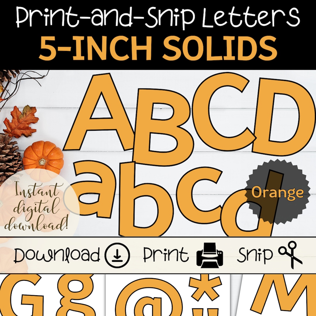 Orange Bulletin Board Letters | Printable Letter Set | Fall or ...