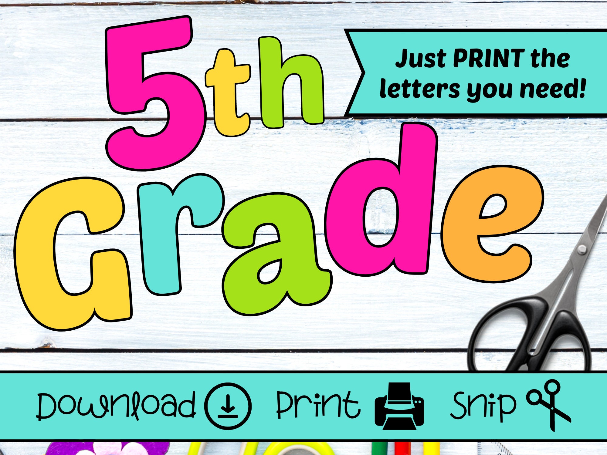 Printable Bulletin Board Letters 3 Inch & 5 Inch Letter Sets Teacher ...