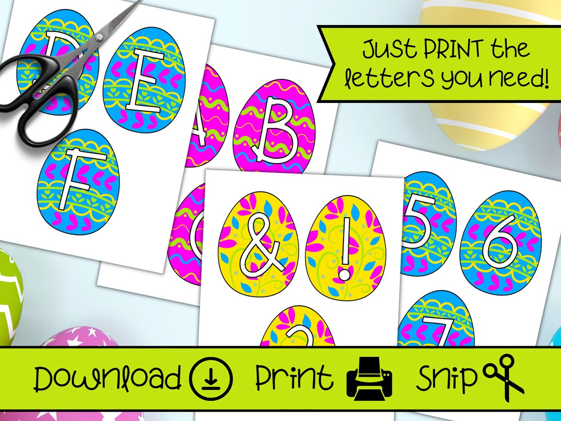 Printable Easter Egg Letter Sets for Bulletin Boards Holiday - Etsy