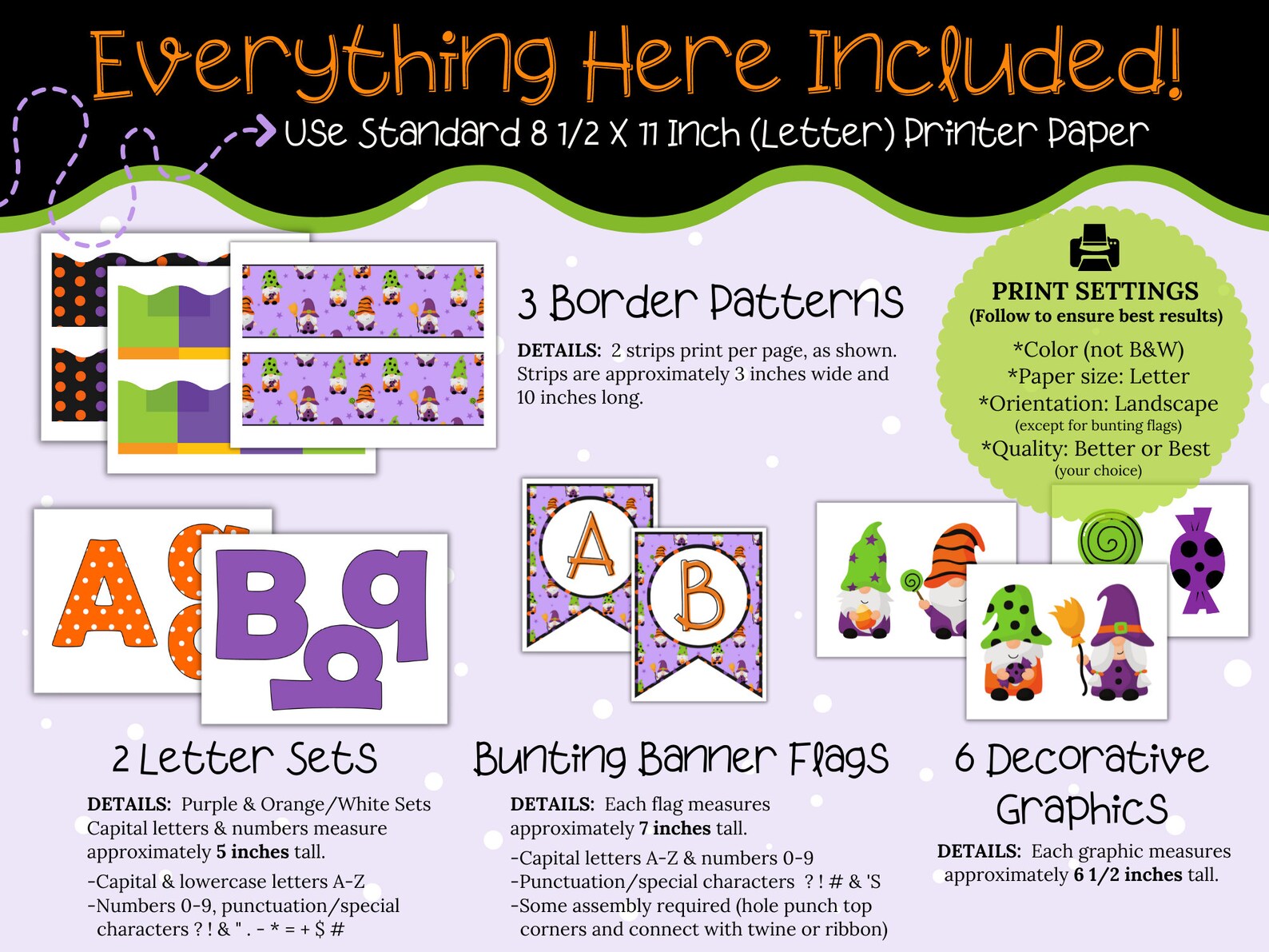 Printable Halloween Gnomes Bulletin Board Set for Teachers and - Etsy