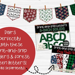 Cozy Rustic Winter Bunting Banner Flags | Printable Bulletin Board ...