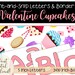 Valentine Cupcakes Printable Pink Bulletin Board Letters and - Etsy