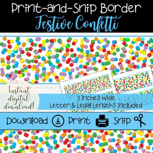 Bulletin Board Border | Party Confetti Theme | Birthday Bulletin Board ...