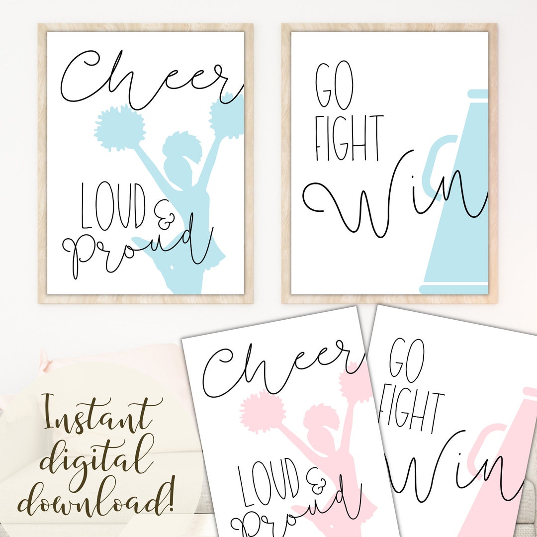 Cheerleading Prints: Cheer Loud, Go Fight Win (digital Download) - Etsy