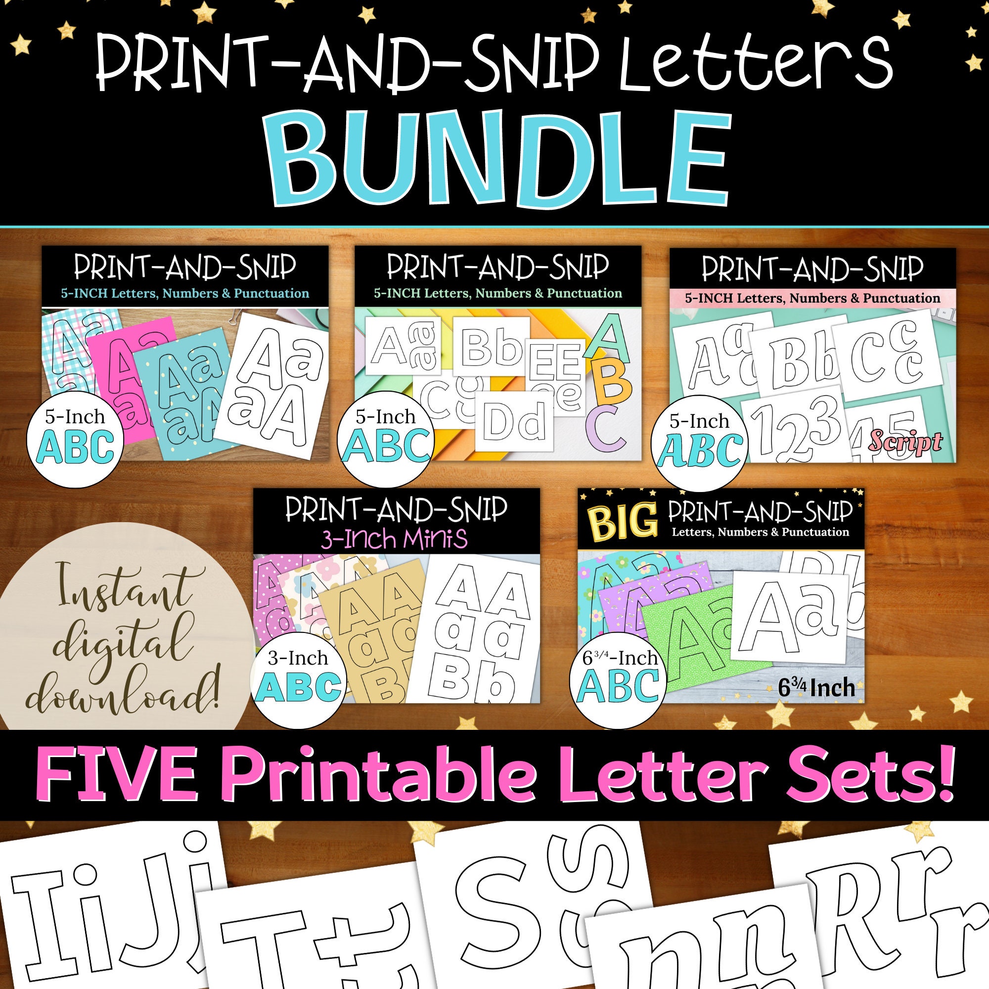 Bulletin Board Letter Sets Bundle Printable Letters for Signs & Banners ...