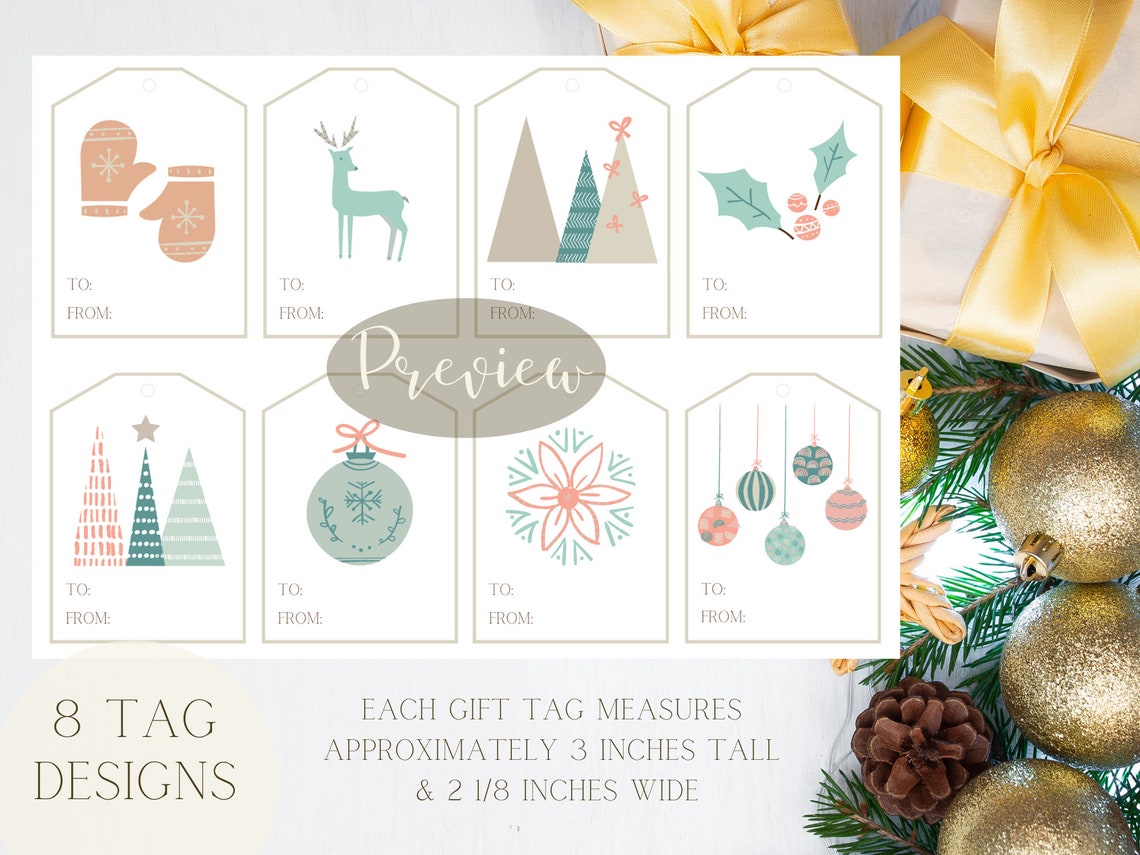 Boho Christmas Printable Fill-in Gift Tags for Holiday - Etsy