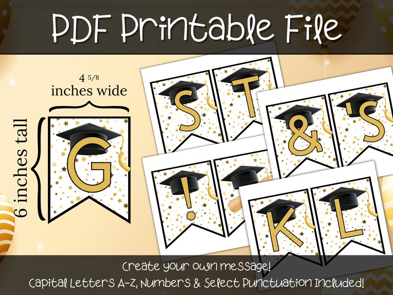 Graduation Bunting Banner Flags Graduation Party Decoration Printable ...