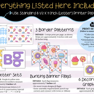 Sweets Bulletin Board Set, Printable Classroom Display Kit, Letters ...