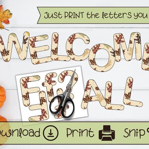 Printable Fall Foliage Brown and Beige Letter Set for Classroom ...