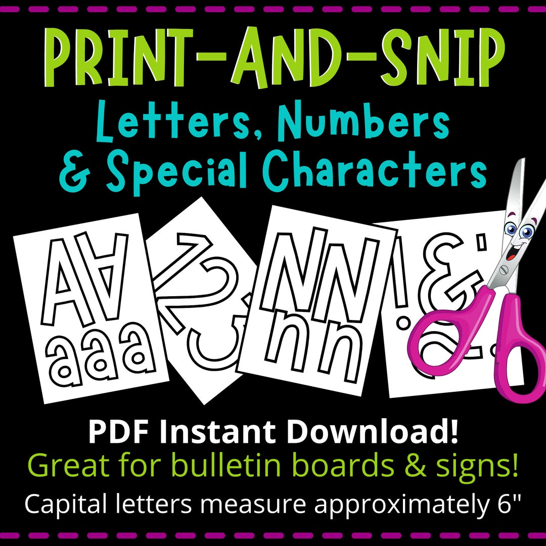 Printable Bulletin Board Letters | Teacher Letters | Black Outlined ...