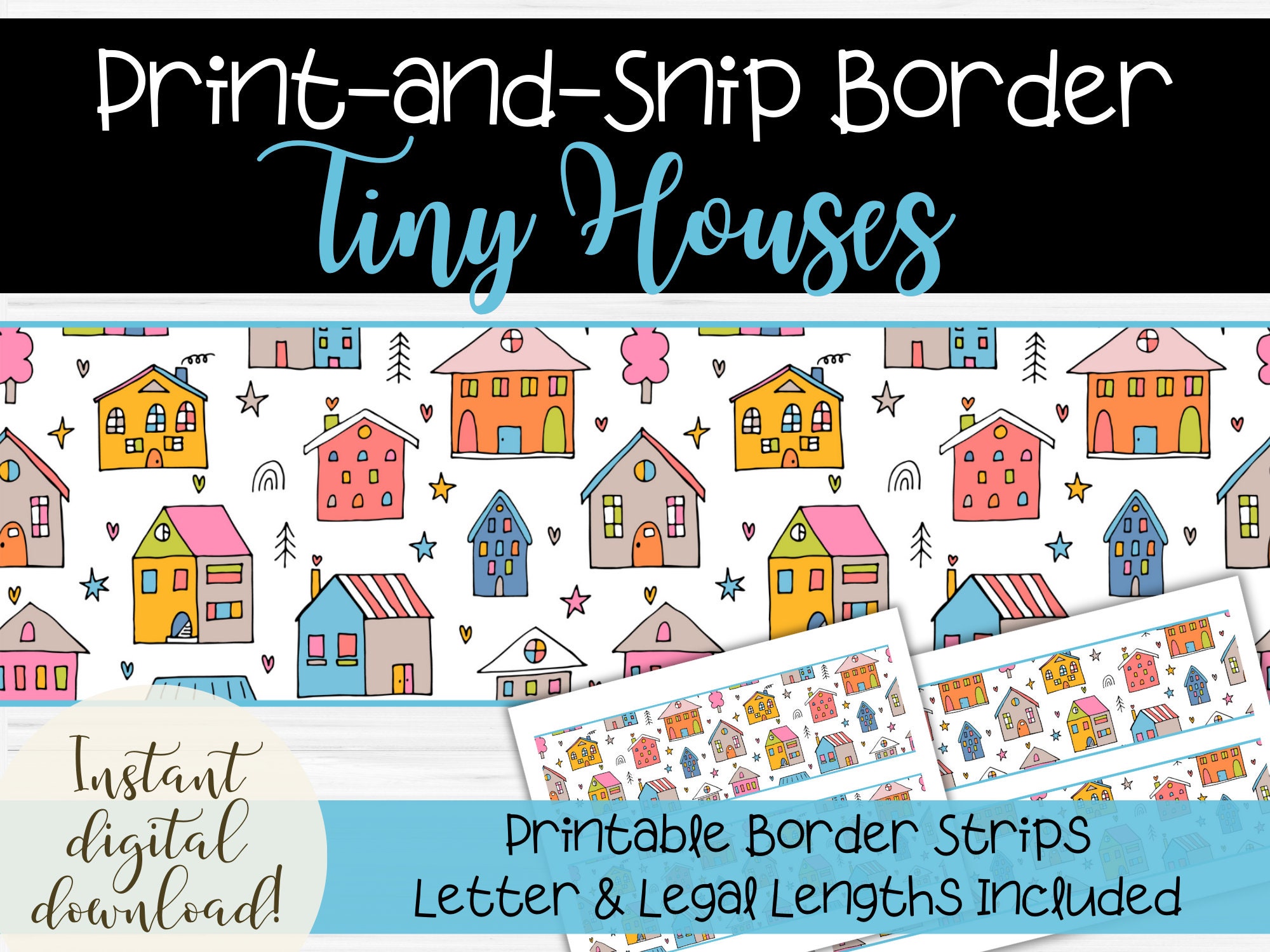 Printable Bulletin Board Border, Tiny House Theme, Whimsical Classroom ...