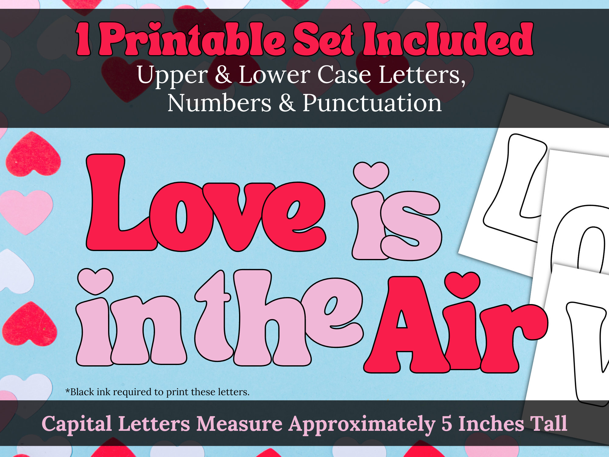 Printable Bulletin Board Letters Black Ink Letter Set Dotted With a ...