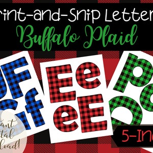 Buffalo Plaid Printable Letters for Holiday Bulletin Boards - Etsy