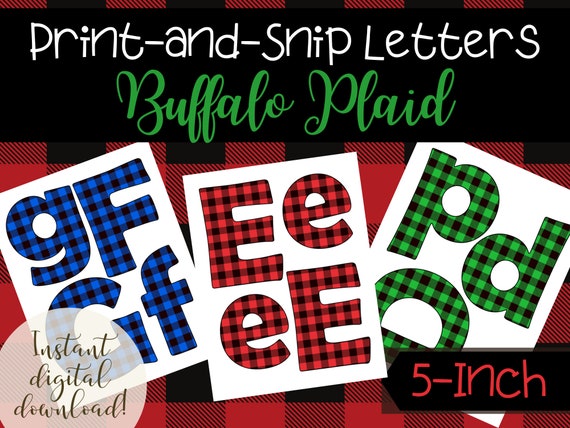 Buffalo Plaid Printable Letters for Holiday Bulletin Boards - Etsy