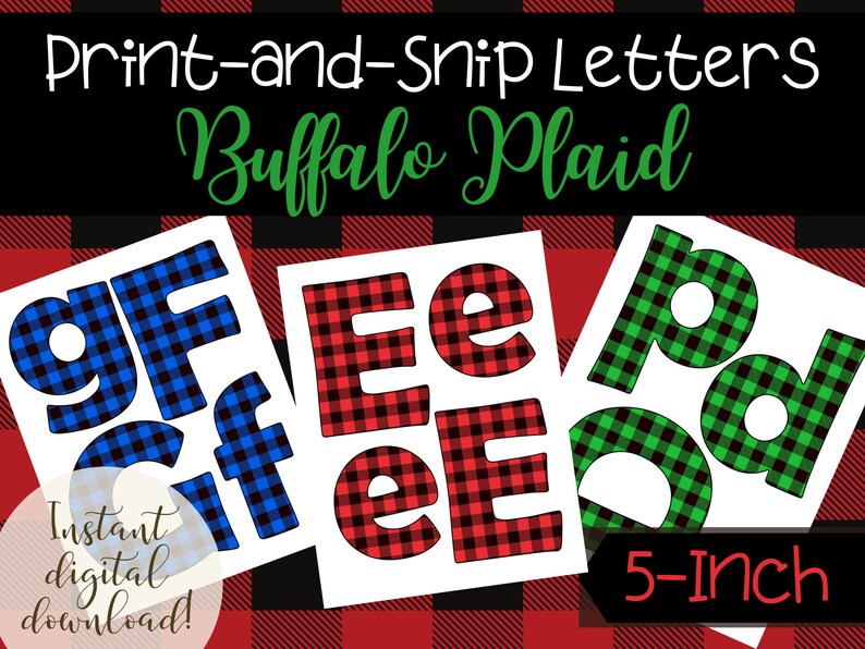 Buffalo Plaid Printable Letters for Holiday Bulletin Boards - Etsy