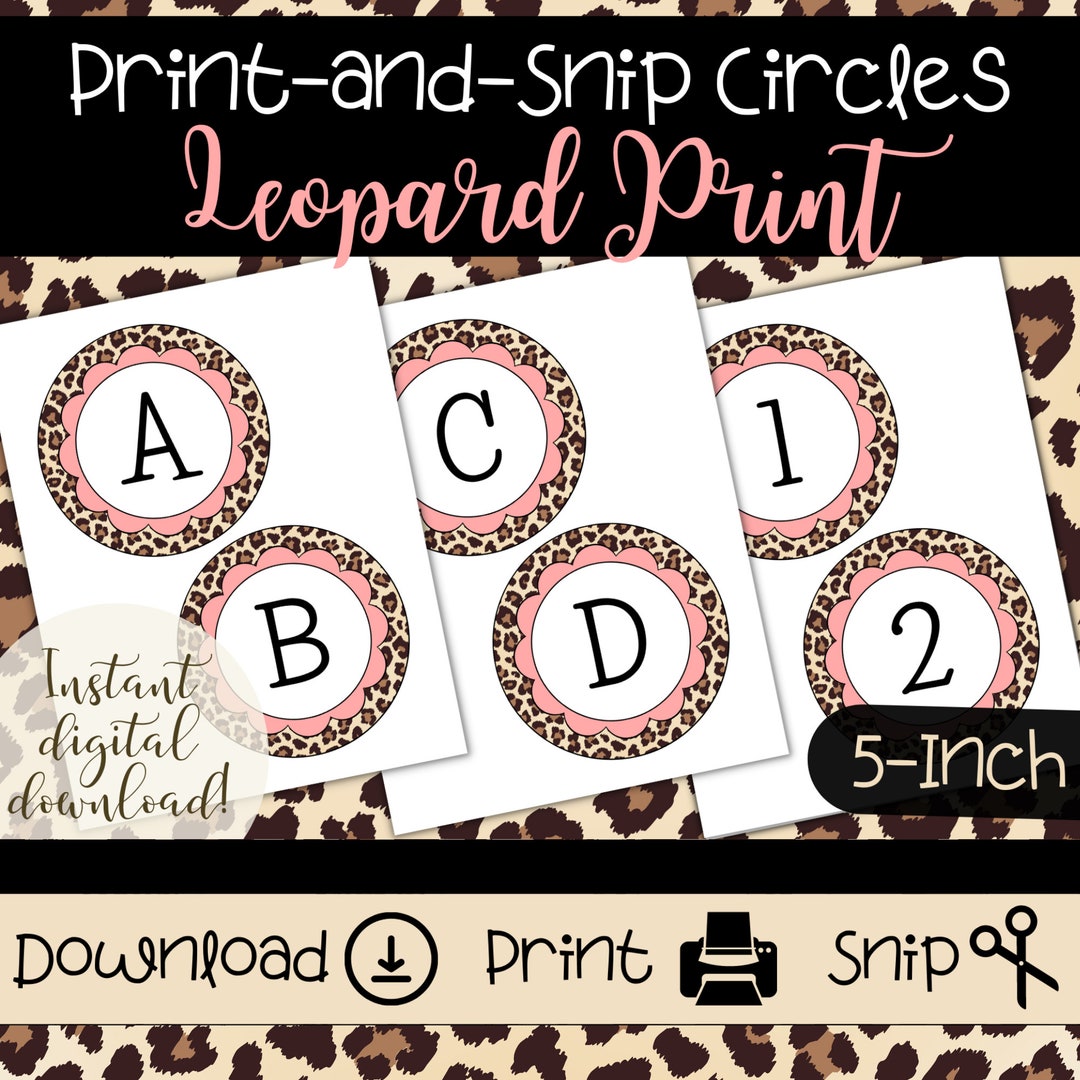 Leopard Print Bulletin Board Letter Set | Printable Circle Letters ...