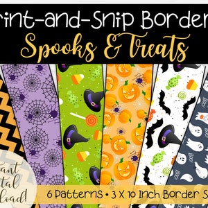 Halloween Bulletin Board Border Strips: Spooks & Treats Classroom Decor ...