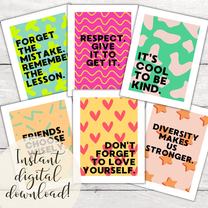 Printable Classroom Posters With Retro Aesthetic, Minimalist Block Font ...