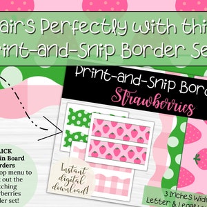 Strawberry Bulletin Board Letters | Printable Letter Set for Teachers ...