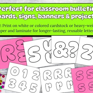 Printable Bulletin Board Letters | 3 Inch & 5 Inch Letter Sets ...