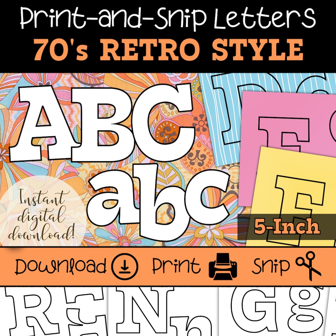Retro Style Bulletin Board Letter Set | Printable Letters for Teachers ...