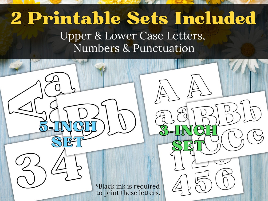 Printable Bulletin Board Letters | 3 Inch & 5 Inch Letter Sets ...