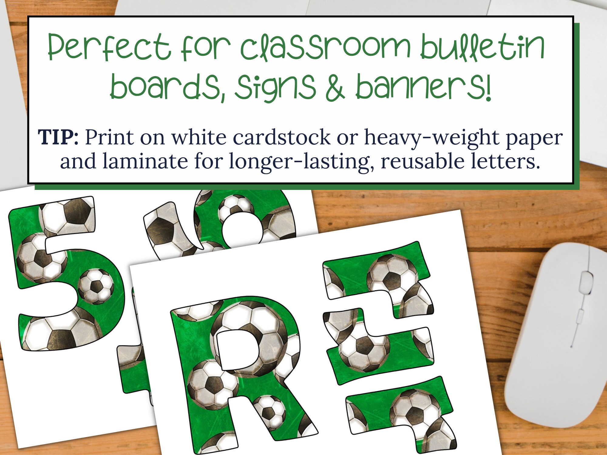 Printable Soccer Ball Themed Class Bulletin Board or Party - Etsy