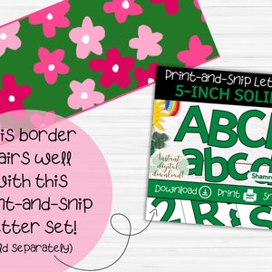 Pink Floral Bulletin Board Border, Printable Classroom Decor (digital ...