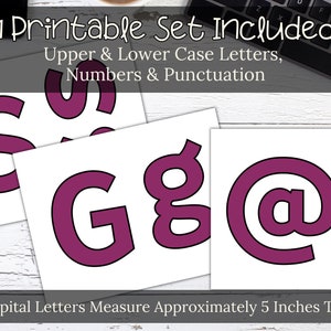 Plum Purple Bulletin Board Letters: Printable Classroom Decor (digital ...