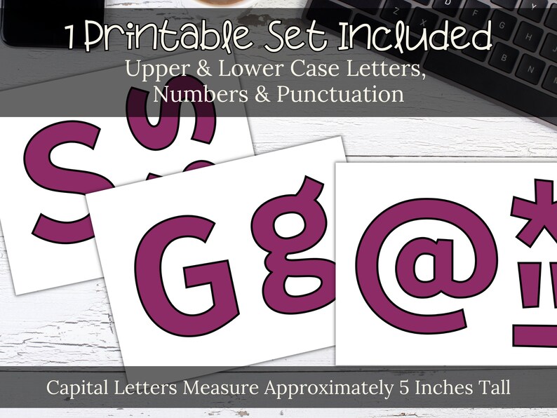 Plum Purple Bulletin Board Letters Printable Letters for - Etsy