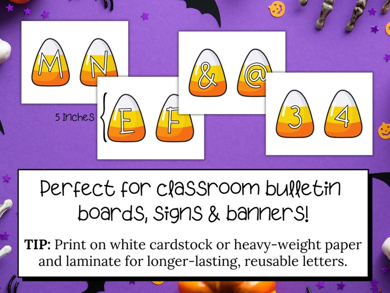 Candy Corn Bulletin Board Letters: Halloween Classroom Decor (digital ...