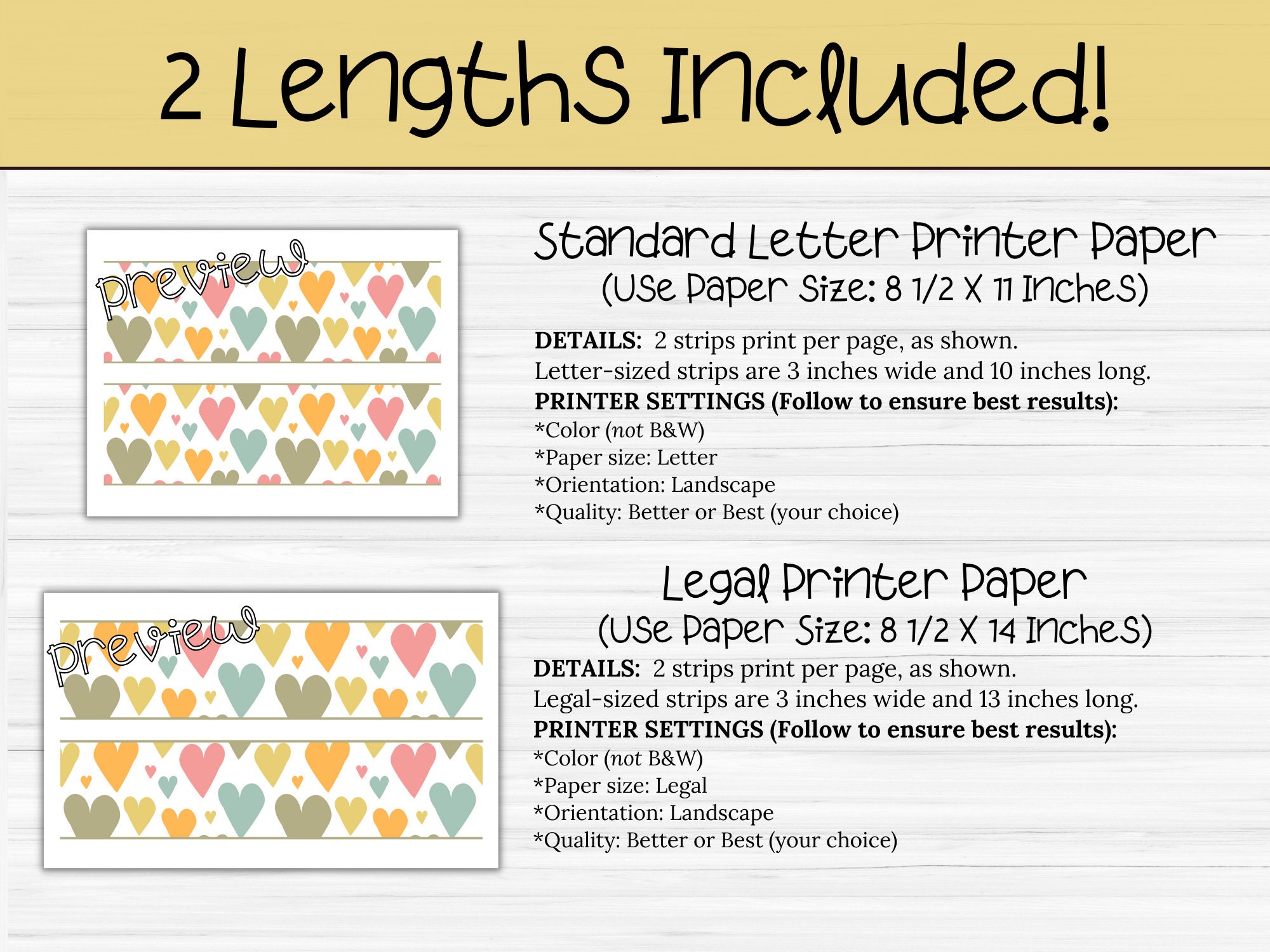 Hearts Bulletin Board Border Printable Border Strips Valentine's Day ...