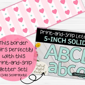Pink Hearts & Stripes Bulletin Board Border: Valentine's Day, Spring ...