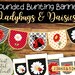 Ladybugs and Gerbera Daisies Rounded Bunting Banner Flags Printable ...