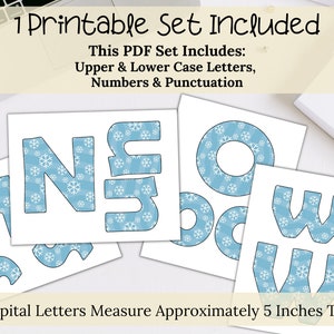 Printable Snowflake Flurries Bulletin Board Letter Set for Winter Party ...