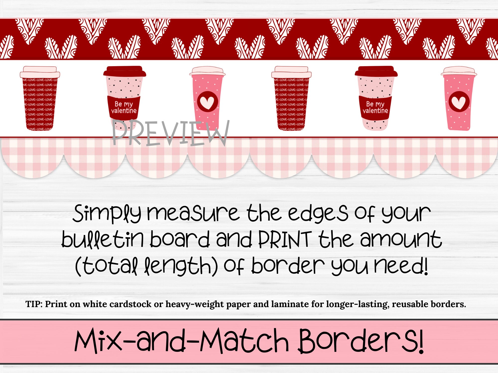 Valentine Bulletin Board Printable Valentine's Day Classroom Decor ...